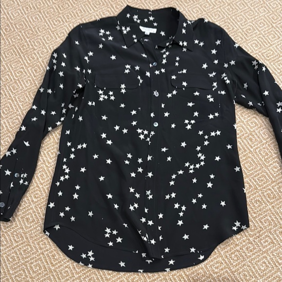 Equipment | Tops | Equipment Black And White Star Print Button Down ...